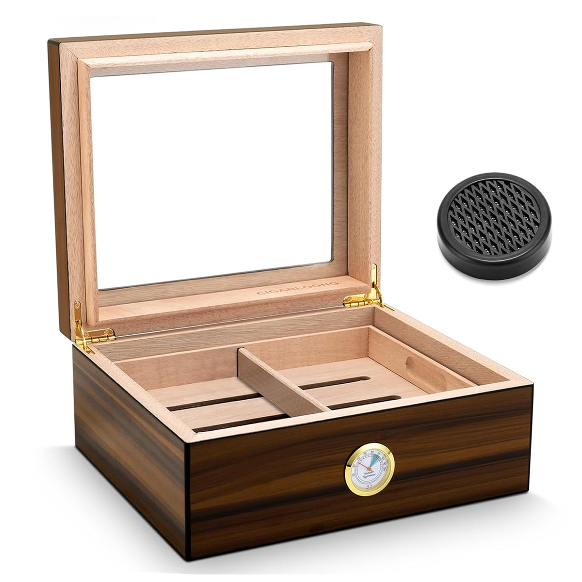 Cigar Box, Cigar Humidor Removable Built-in , Humidor Case Storage Box ...