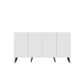 Buffet 4 Doors White + Retro Feet Kit Black | Shop Today. Get it ...