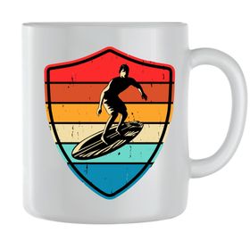 Surf Badge Coffee Mugs for Men Women Trendy Surfing Graphic Cups ...