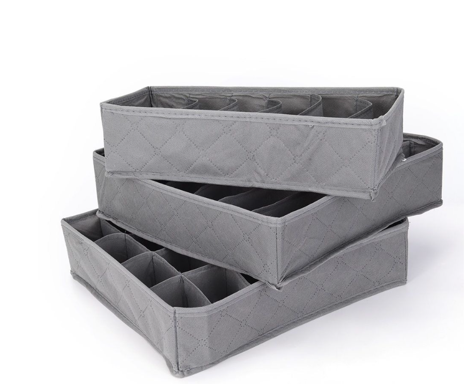3 Piece Collapsible Drawer Organizers - Grey | Shop Today. Get it ...