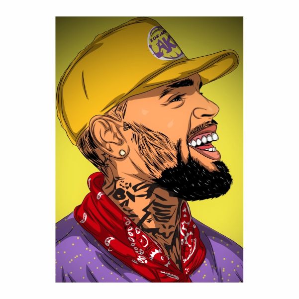 Chris Brown Cartoon A1 Poster Shop Today Get It Tomorrow