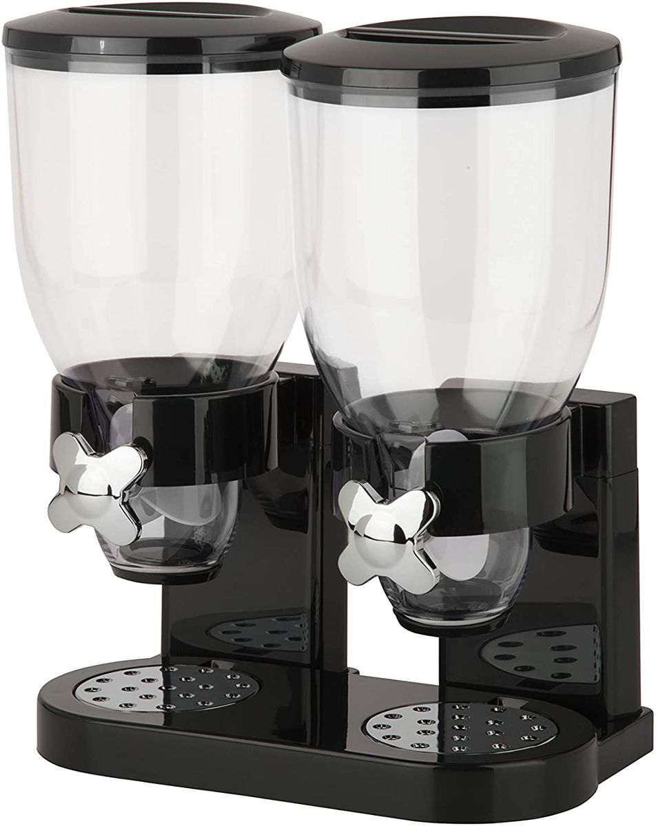 Totally Home 7Lts Double Barrel Cereal & Dry Food Dispenser - Black ...
