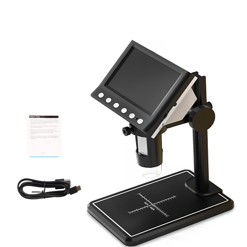 Digital Microscope with 8 Adjustable LED Lights 1000X Zoom 4.3" LCD ...