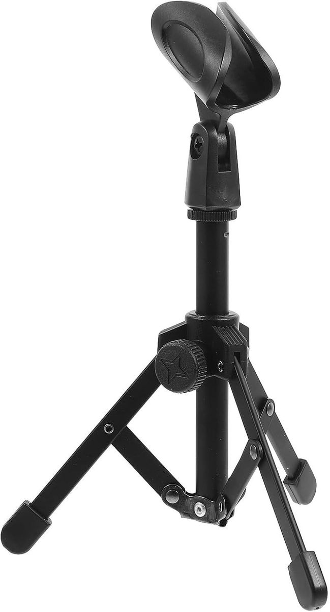 Adjustable Foldable Tripod Desk Mic Stand With Universal Microphone ...