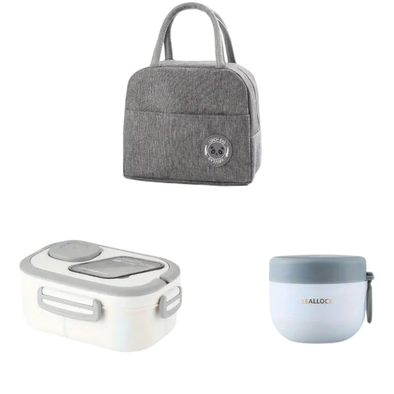 Grey 3-Piece Insulated Lunch Box Set | Shop Today. Get it Tomorrow ...
