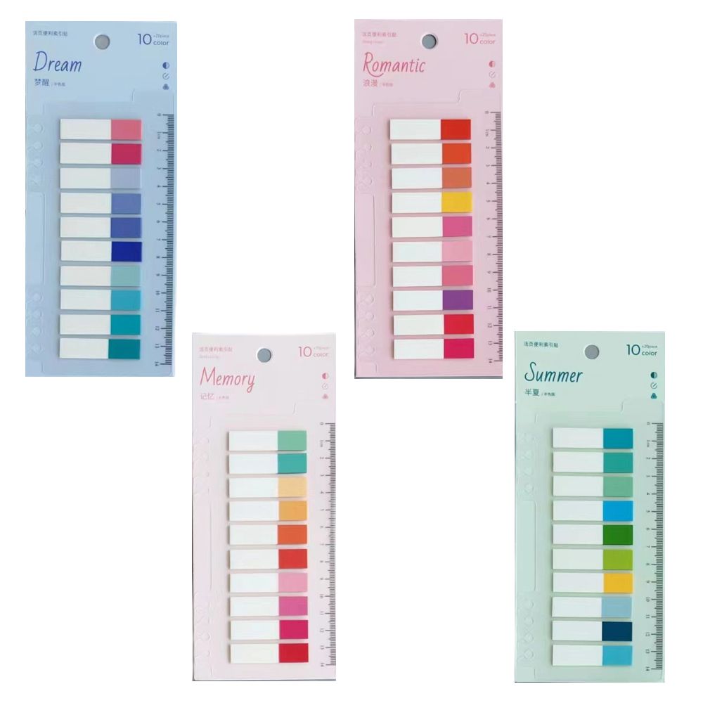 Craft Stationery Ruler Colour Index Memo Pad Sticky Notes Set of 4 ...