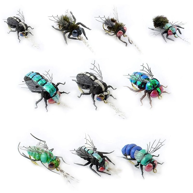 10-Piece Realistic Fly Fishing Lures - Lifelike Dry Flies for Trout ...