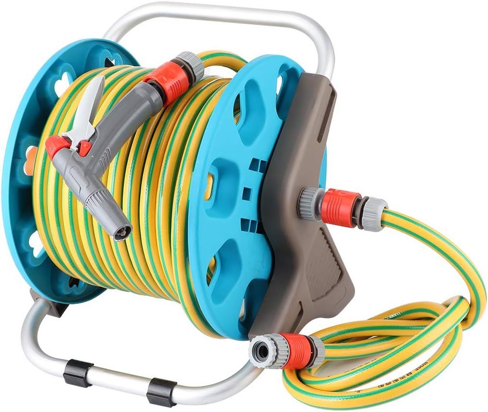 15M Water Pipe Retractable Garden Hose Reel Irrigation Sprayer Set ...