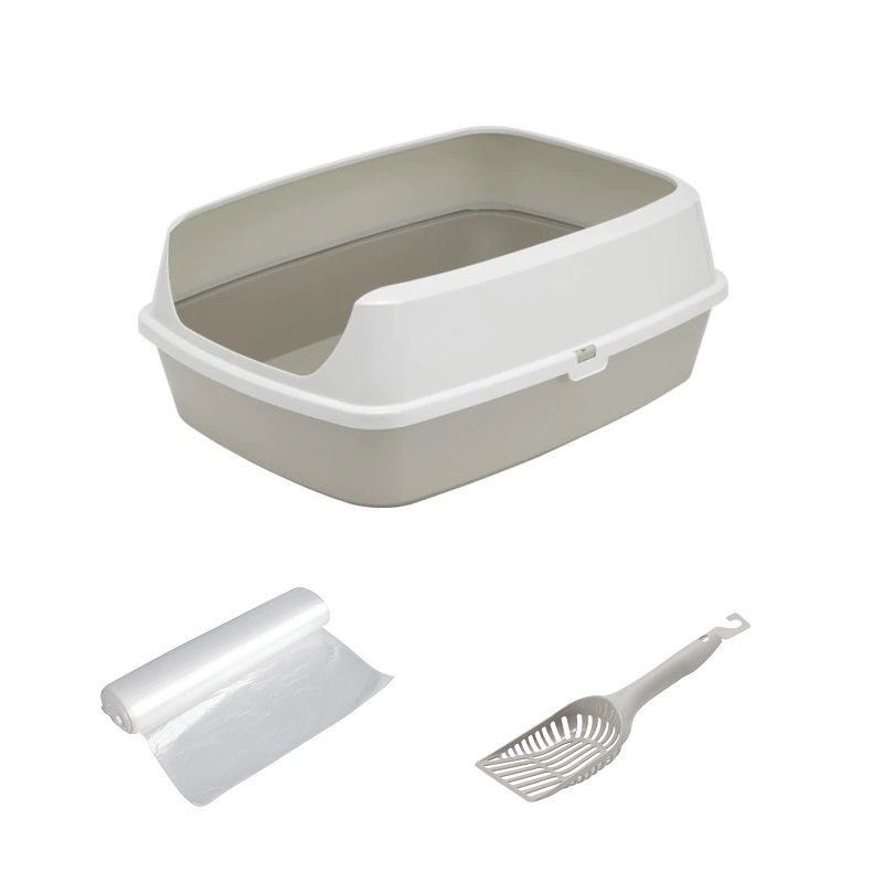 Perfect Pets - Large Rim Open Top Cat Litter Pan, Scoop & Liner Bags ...