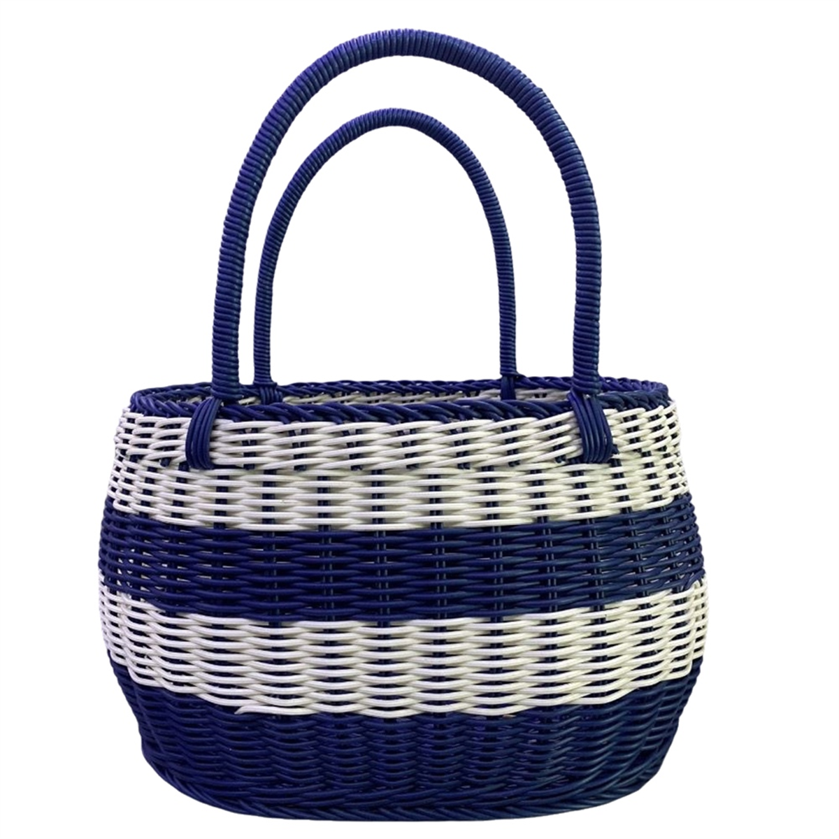 Large Blue And White Outdoor Picnic Basket, Shopping Basket | Shop ...