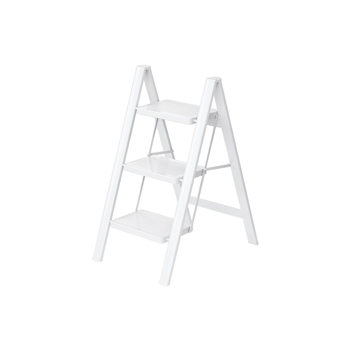Non-Slip 3-Step Aluminum Folding Step Stool, Lightweight Ladder for ...