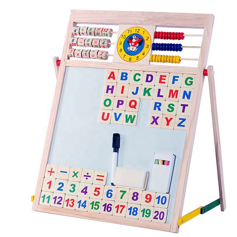 Magnetic Double Sided Wooden Drawing Board With Magnetic alphabet Set ...