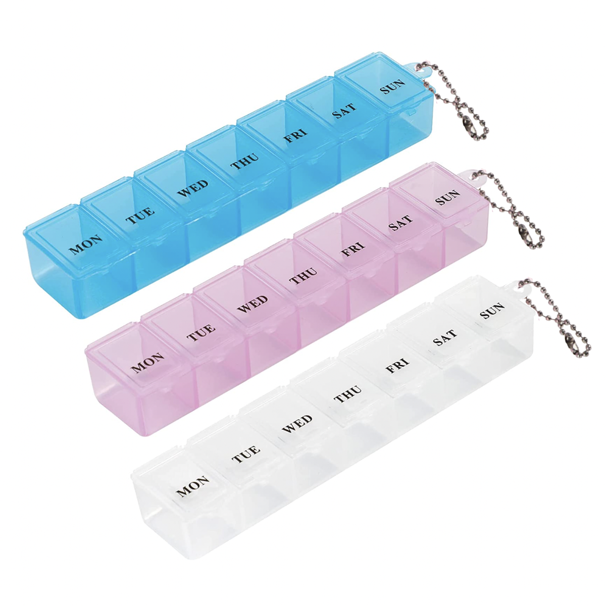 3-Pack Daily Pill & Tablet Organisers with Keyring | Shop Today. Get it ...