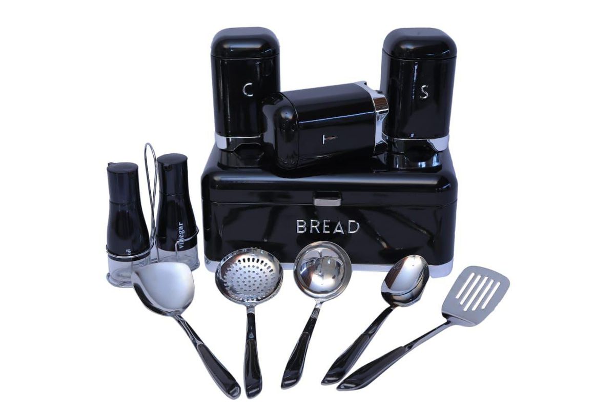 Dream World Bread Bin With Canister Set Cooking Utensil Oil Vinegar