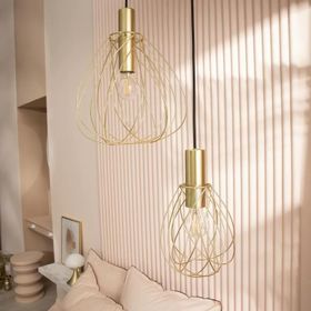 Inspire pendant lamp e27x1 8cm matt brass merone | Shop Today. Get it ...