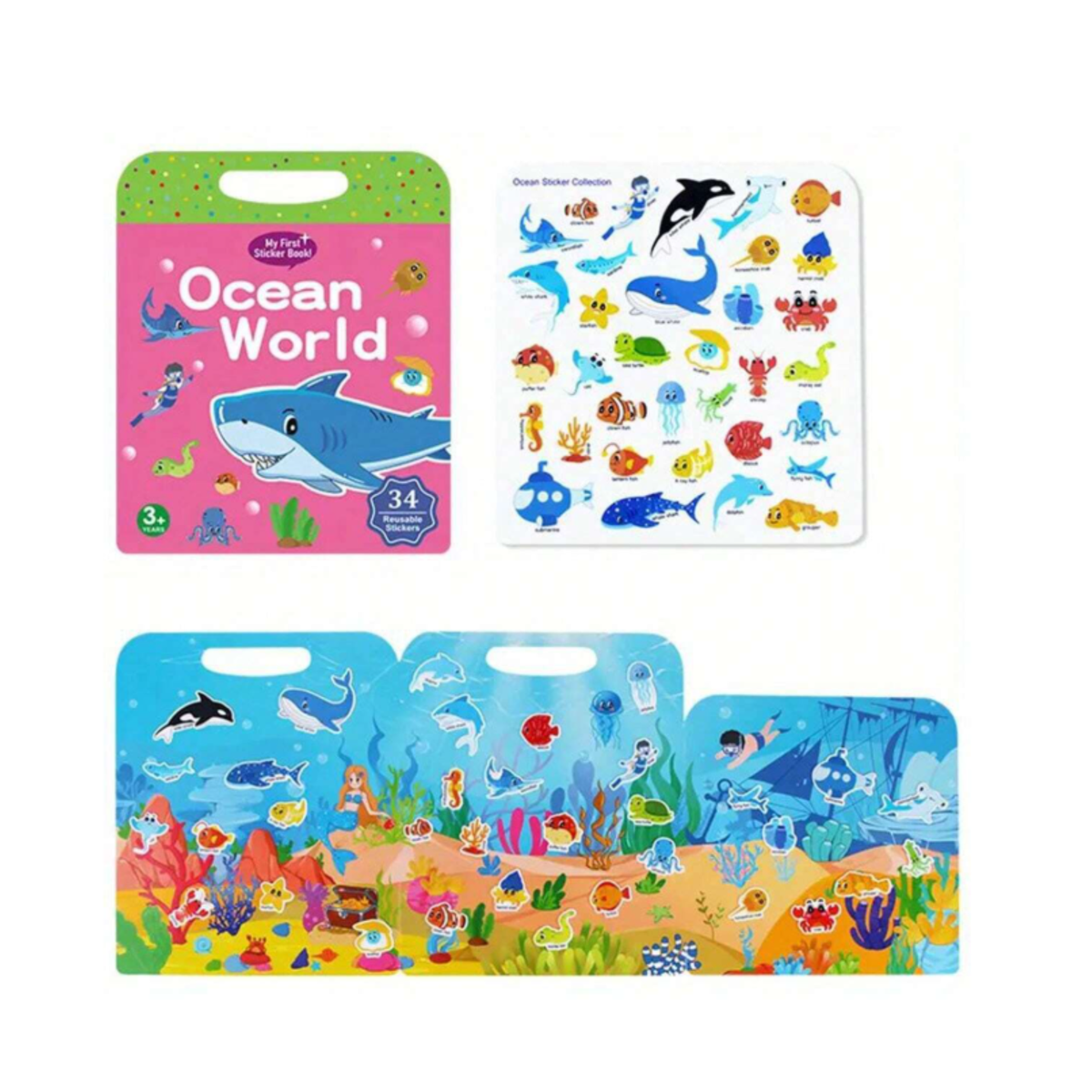 My First Sticker Book & Reusable Stickers - Endless Fun! Ocean World ...