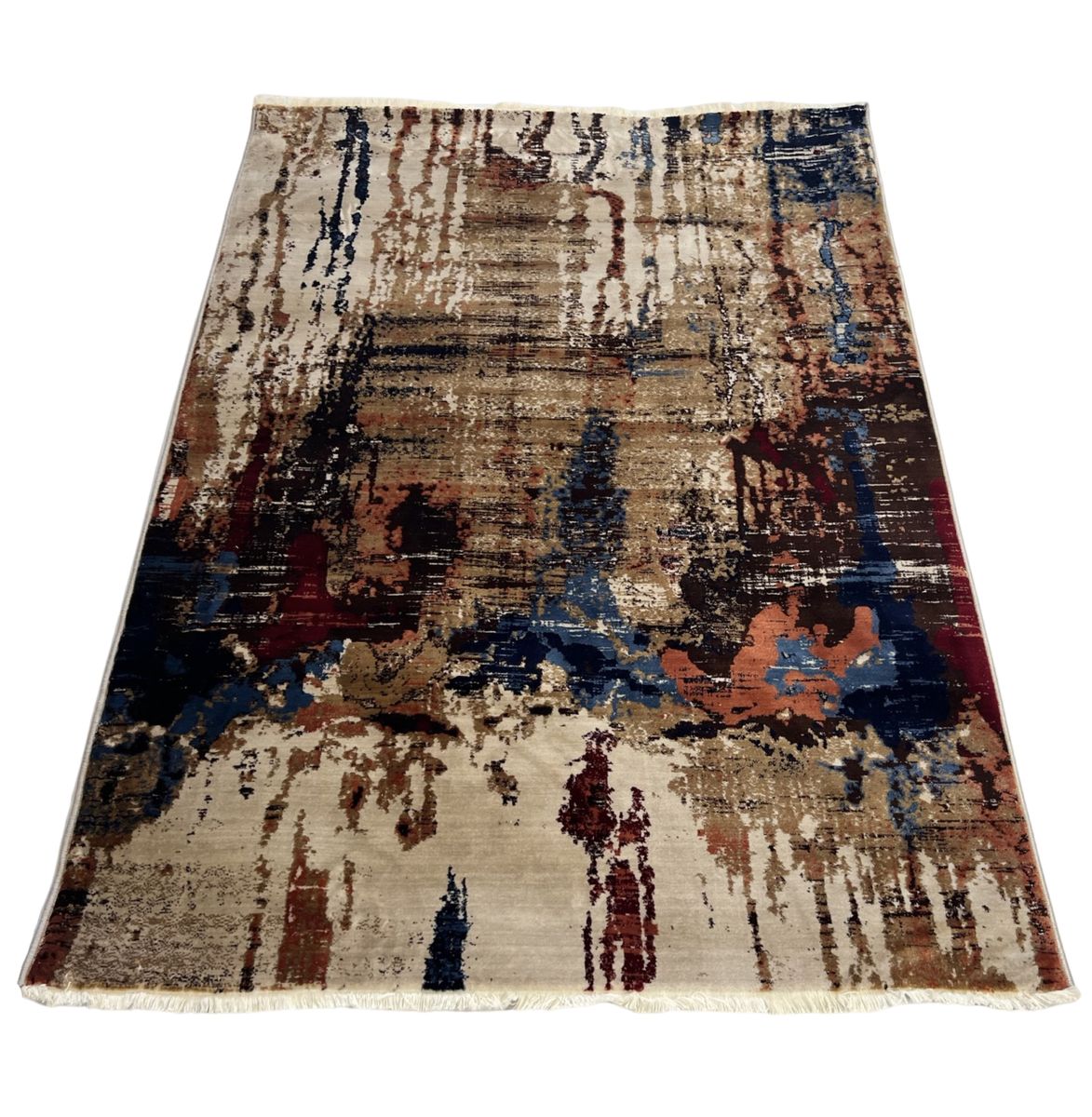 Abstract Navy/Mustard Modern Rug - 170 x 120 cm | Shop Today. Get it ...