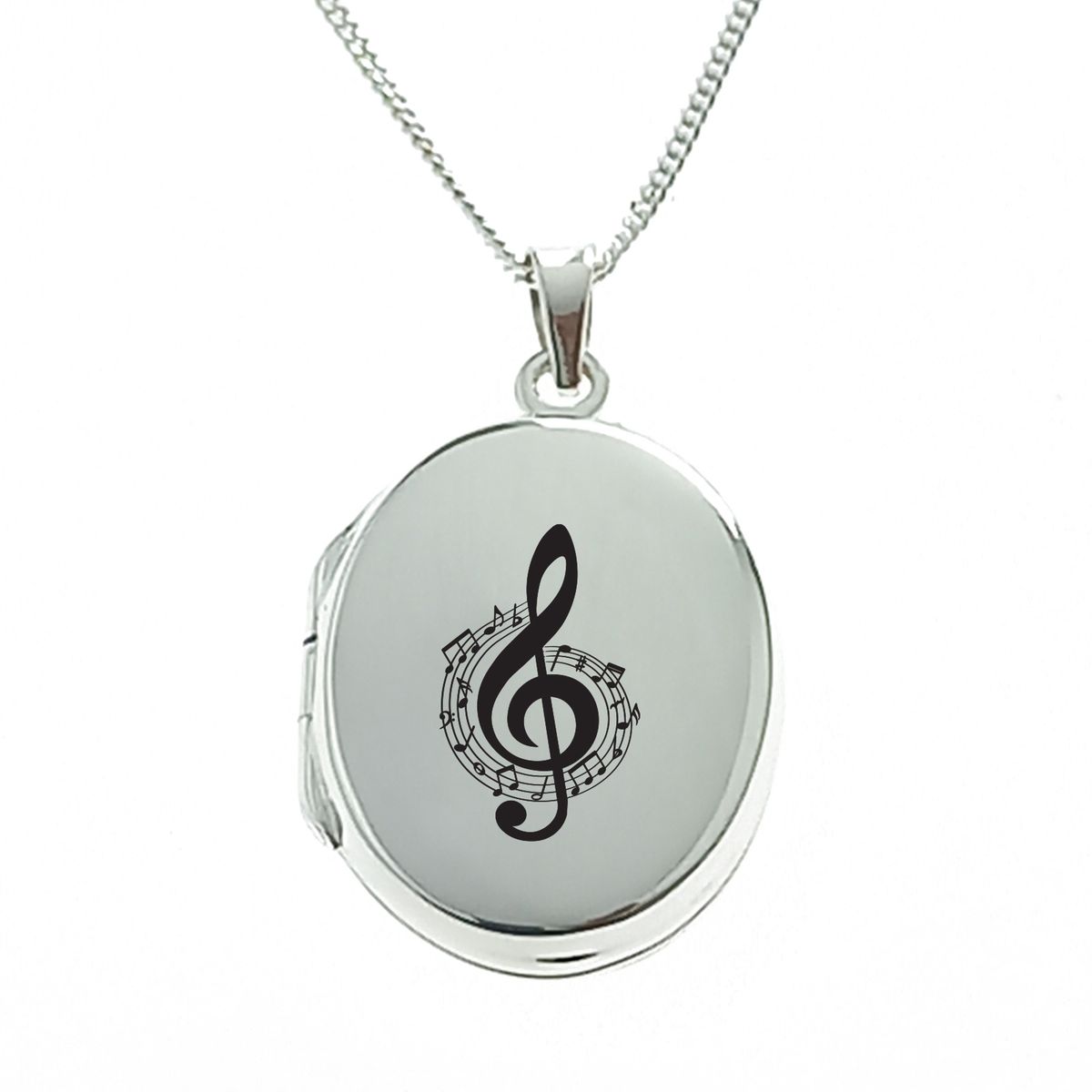 Music Notes Sterling Silver Locket with Chain | Shop Today. Get it ...