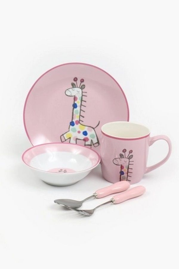 Pink Giraffe Print Dinnerware Set - 5 Pieces | Shop Today. Get it ...