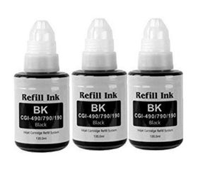 Canon GI-490 / G1400 / G2400 / G3400 Black Ink Bottles x 3 - Compatible ...