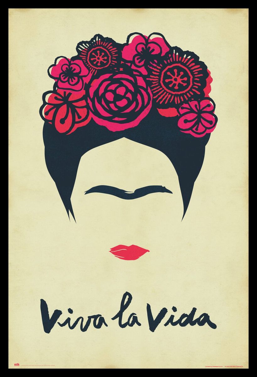 Frida Kahlo - Viva La Vida Poster with Black Frame | Shop Today. Get it ...