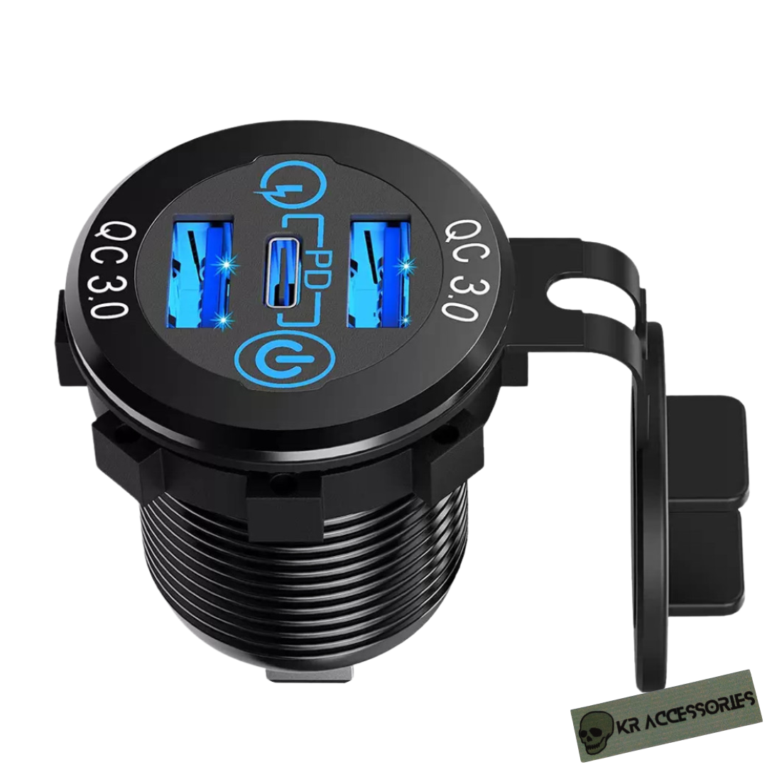 Auto PD Type C Socket & Dual USB Quick Charge 3.0 Ports | Shop Today ...