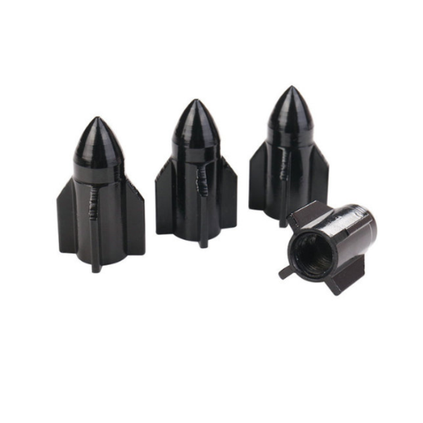 Tire Rim Valve Wheel Stem Caps Rocket Design 4 Piece Set | Shop Today ...