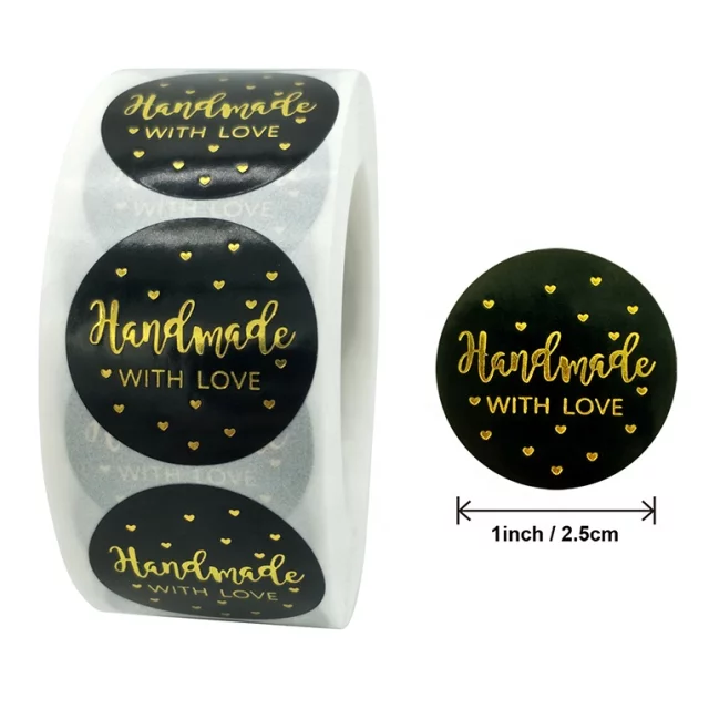 Handmade with love stickers - used as labels or thank you stickers ...