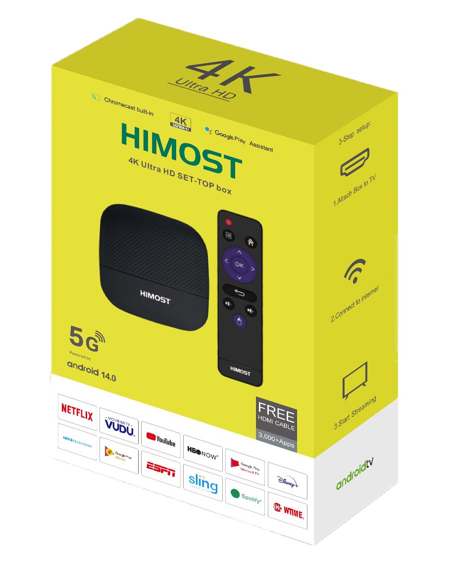 HiMost A1 4K TV Box 5G WiFi 64 bit CPU For Faster Streaming