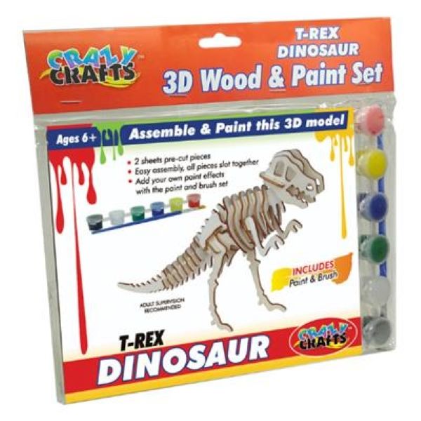Crazy Crafts 3d Wooden Paint Set T-Rex Dinosaur | Shop Today. Get it ...