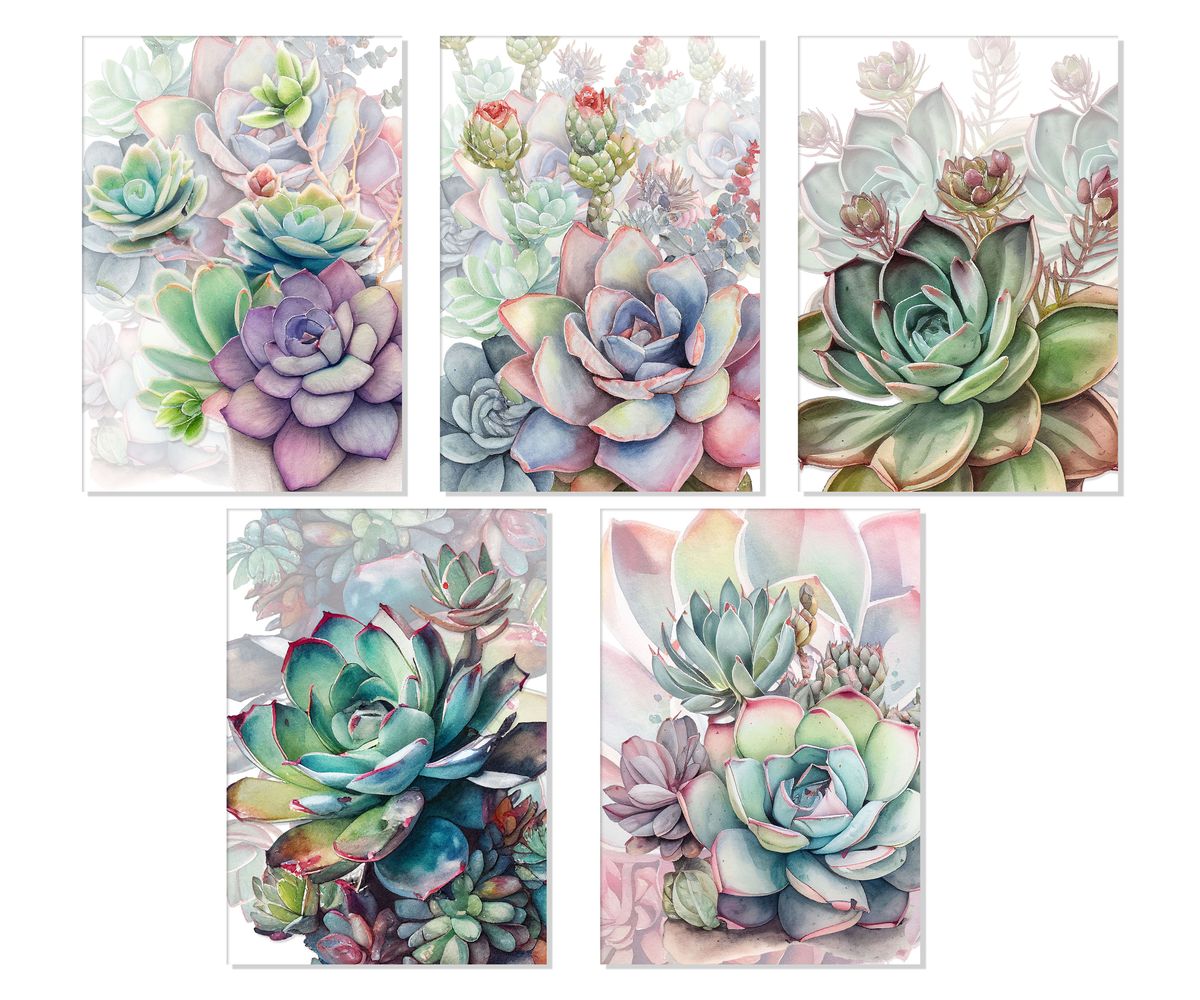 Greeting Cards: Watercolour Succulents (5-Pack) | Shop Today. Get it ...
