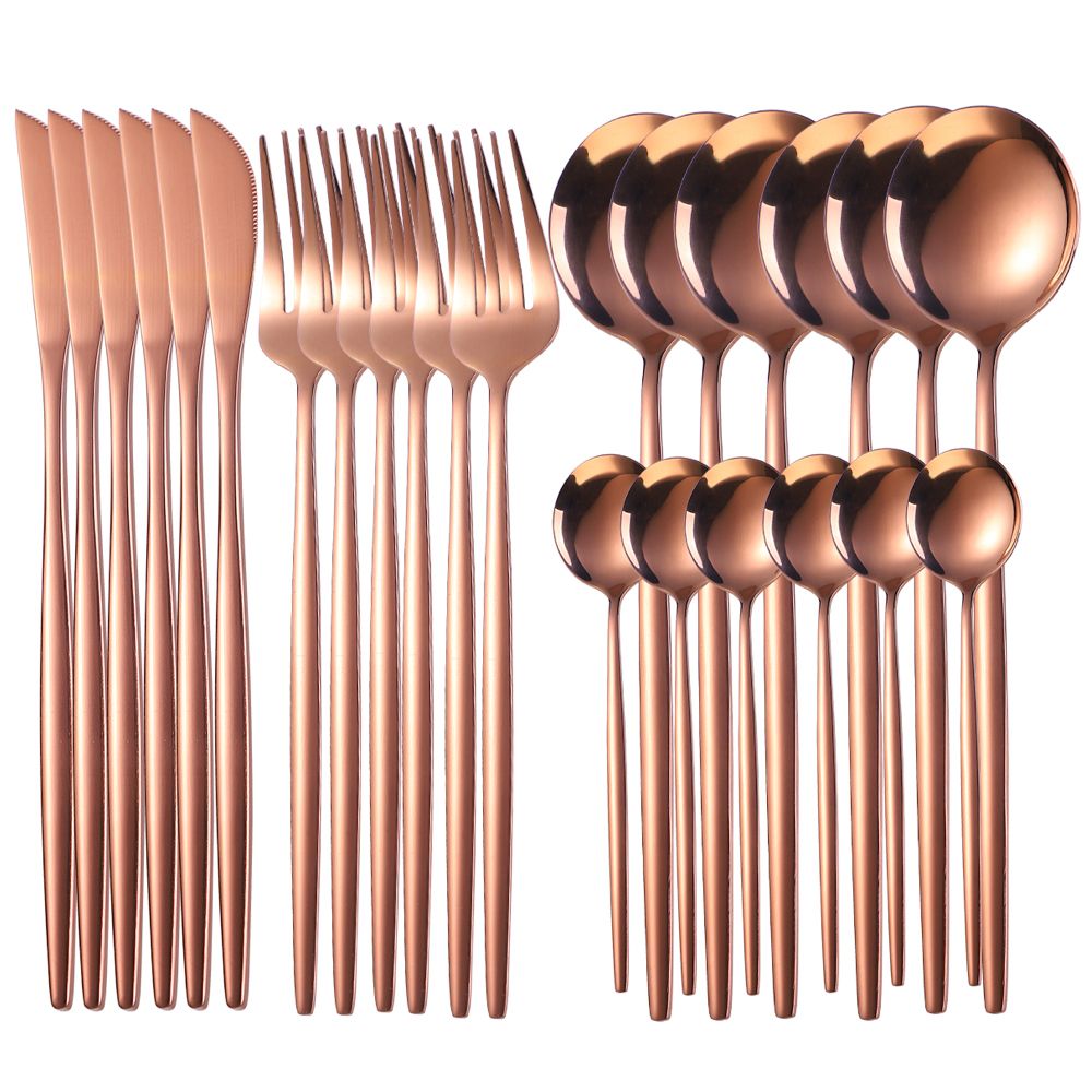 Home Multifunctional Stainless Steel Jumbo Dinnerware Cutlery Set Of 24 ...