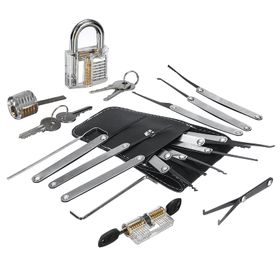 Premium 25 Piece Locksmith Set with 15 Lock Picks and 3 Practice Locks ...