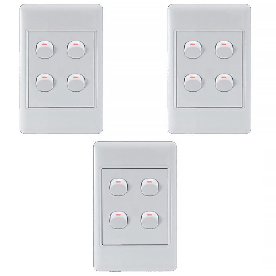 4 Lever 2 Way Light Switch For 2 X 4 Electrical Box(3 Pack) | Shop ...