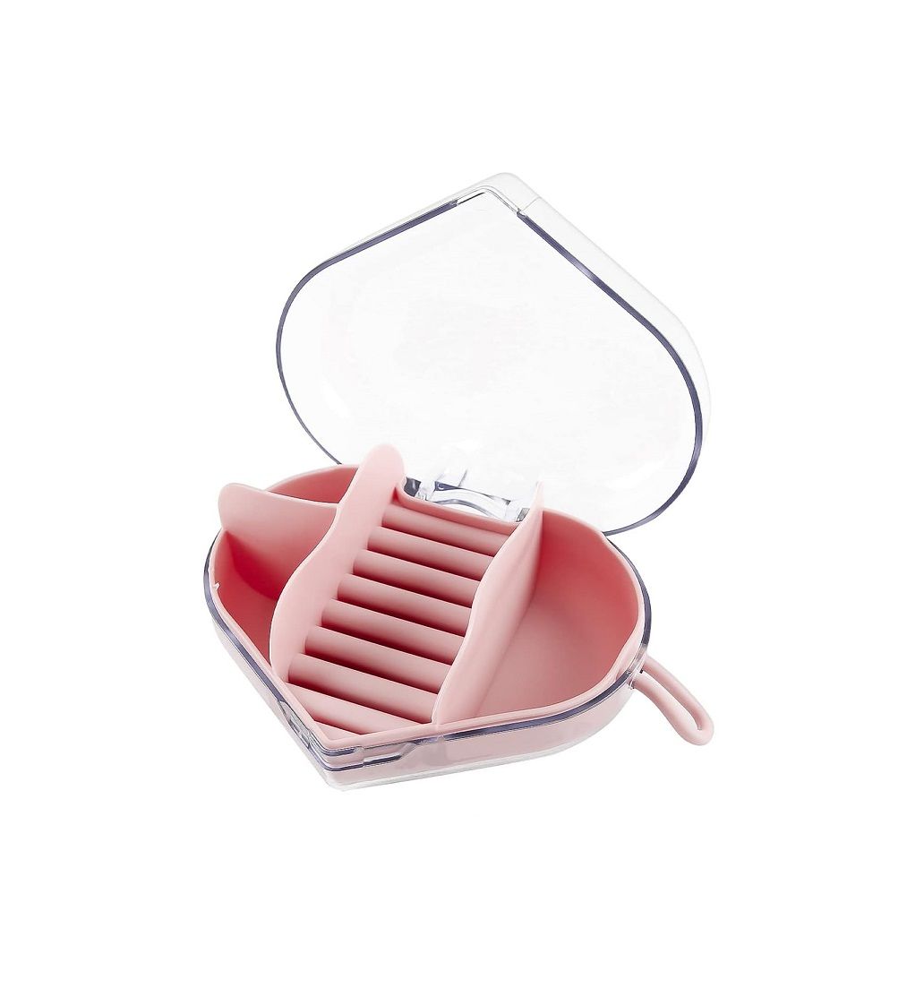 Mini Heart-Shaped Portable See Through Display Case Jewelry Organizer ...