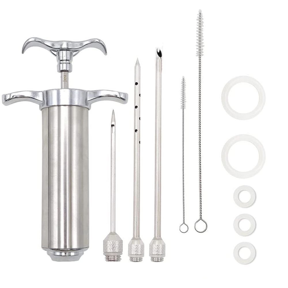 Meat Seasoning Injector Set with 3 Marinade Needles & 2 Cleaning ...