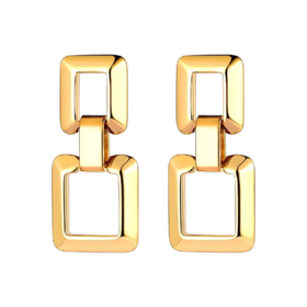 Geometric Interlocking Chain Drop Earrings - Gold - Toned | Shop Today ...