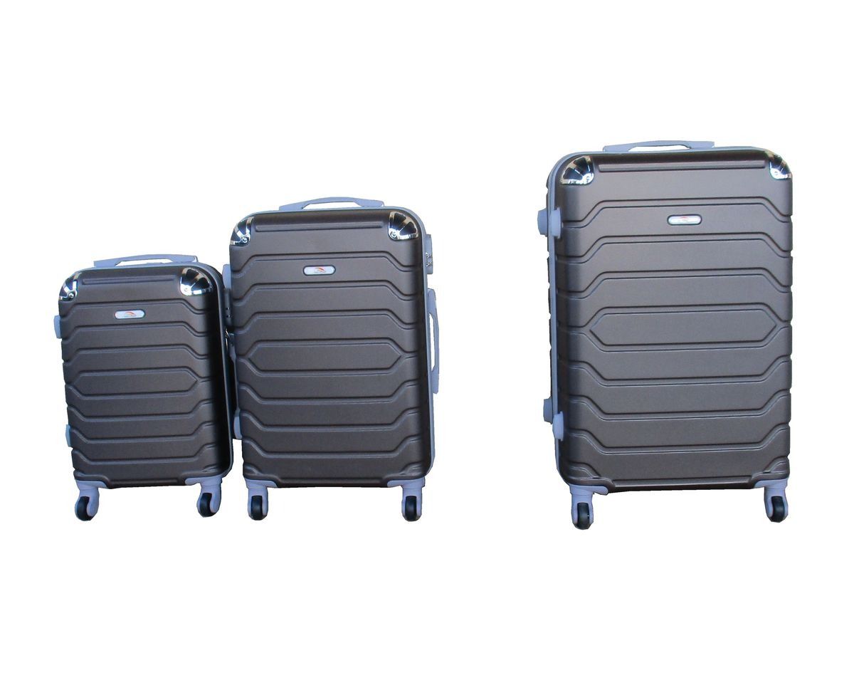 3-Piece ABS Luggage Set-Durable Hard-Shell Spinner Suitcases, Lock ...
