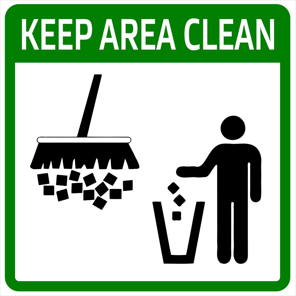 Keep Area Clean 19x19cm Sign - 2 Pack | Shop Today. Get it Tomorrow ...