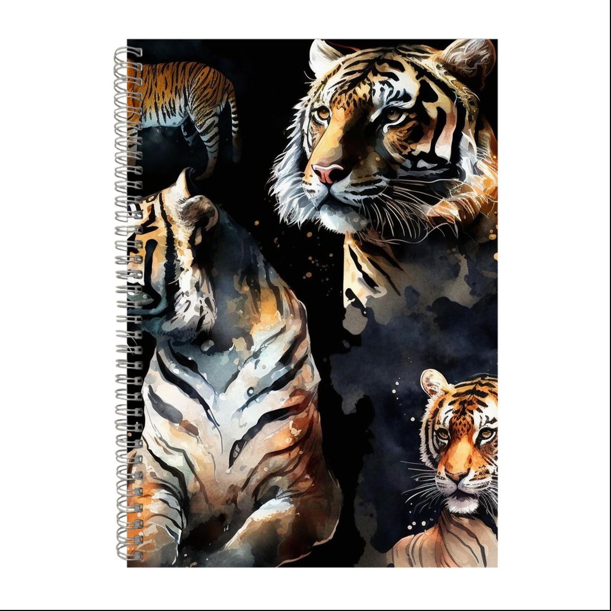 Tigers Watercolor Dark Background Gift Idea A4 Notepad 237 | Shop Today ...
