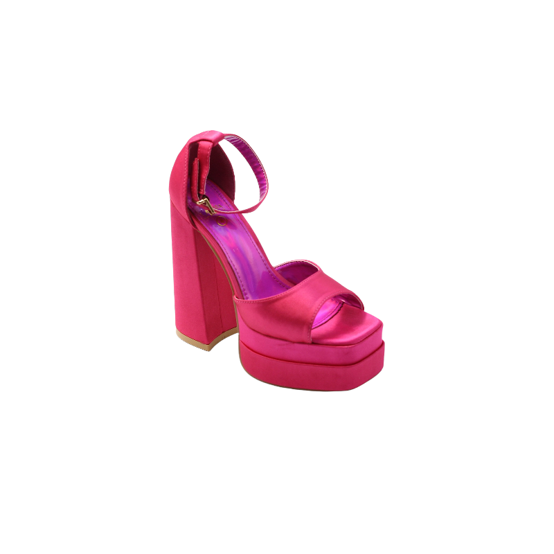 Micola 14.5cm Platform Heel Funky One Band Ankle Strap Sandal - Fuschia ...