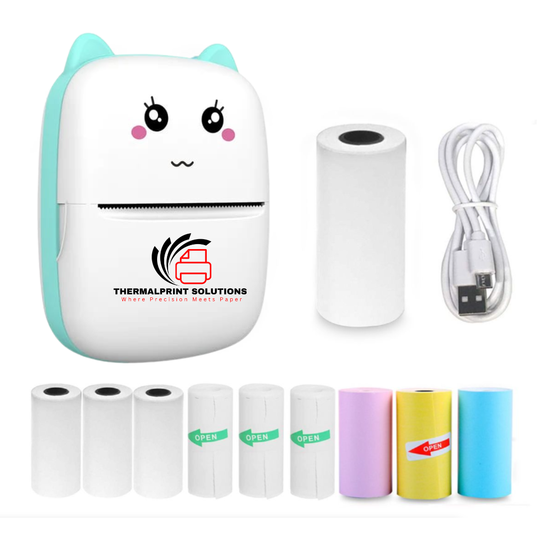 TPS Bluetooth Mini Thermal Printer with 9 Rolls Thermal Paper - Blue ...