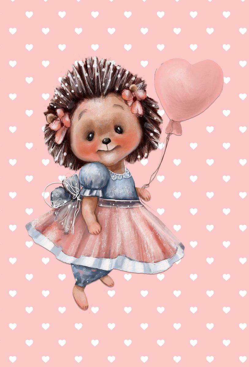 Wall Art: Cute Hedgehog Girl Printed Poster | Shop Today. Get it ...