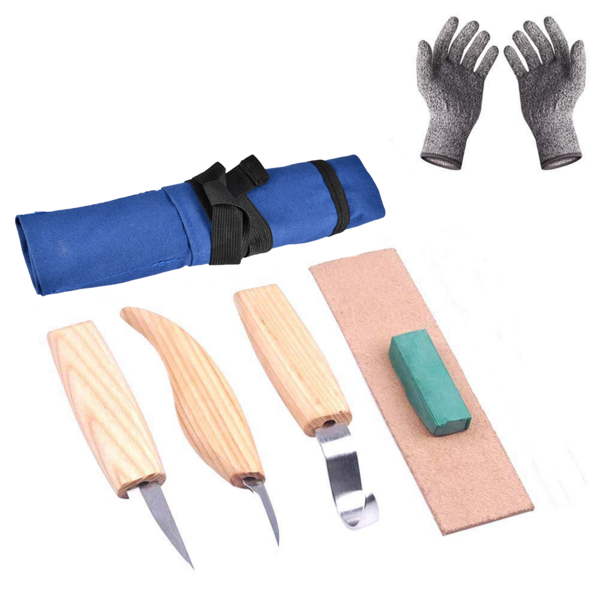 Wood Carving Kit Whittling Wood Knives Kit for Spoon Bowl Cup - 6 Piece ...