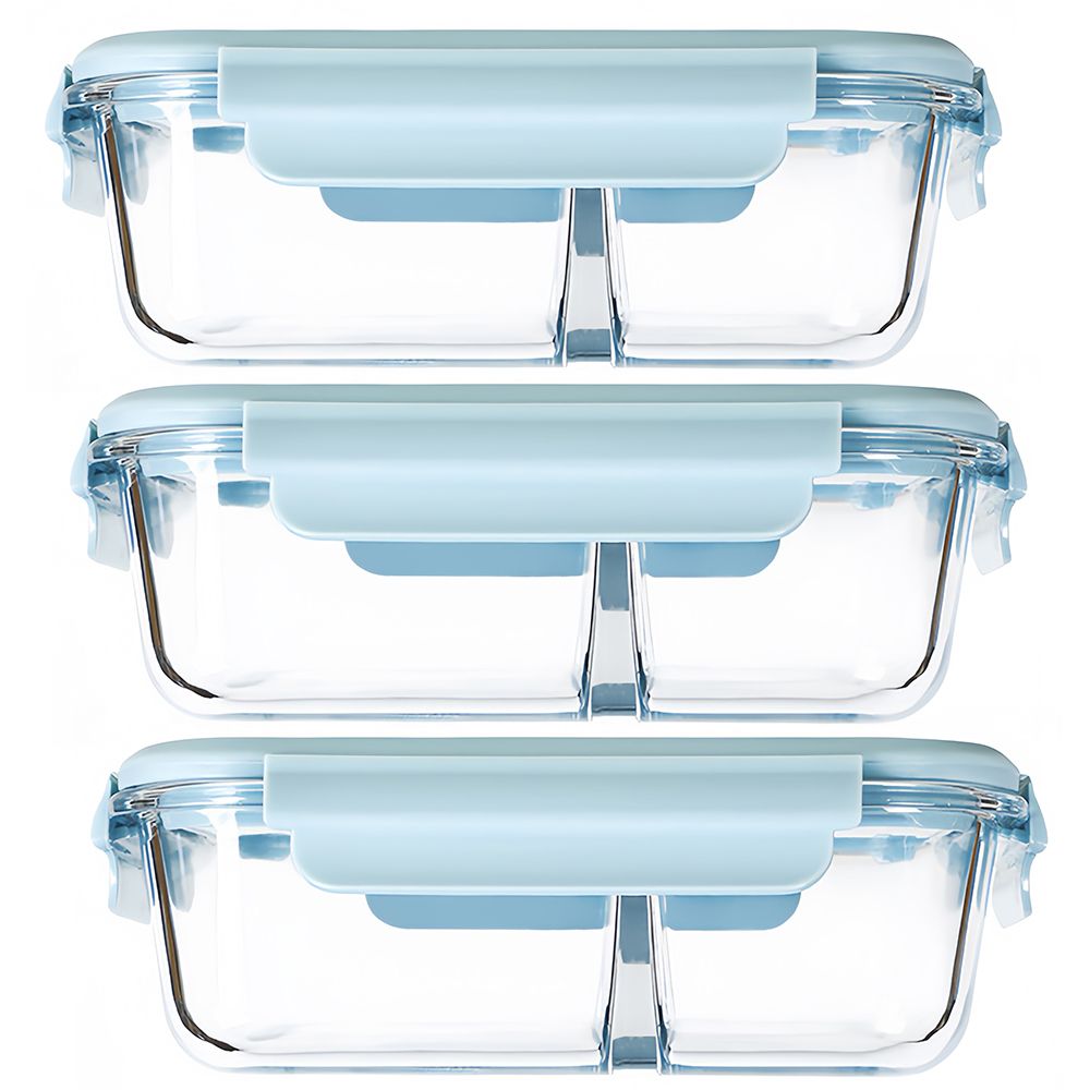 3pc X 1000ml Glass Food Storage Lunch Box,Strong Grip Seal - 2 ...
