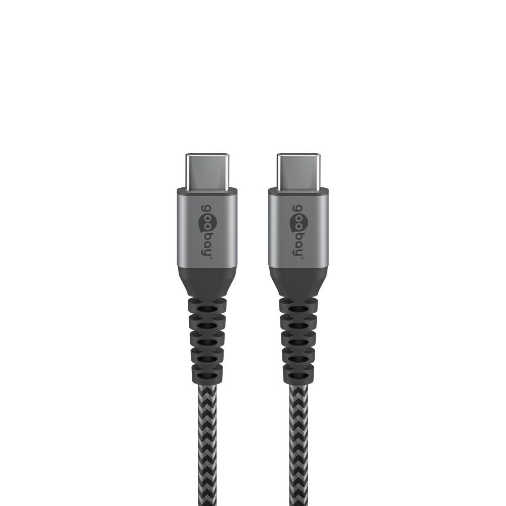 Goobay USB-C to USB-C Textile Cable with Metal Plugs - Space Grey ...