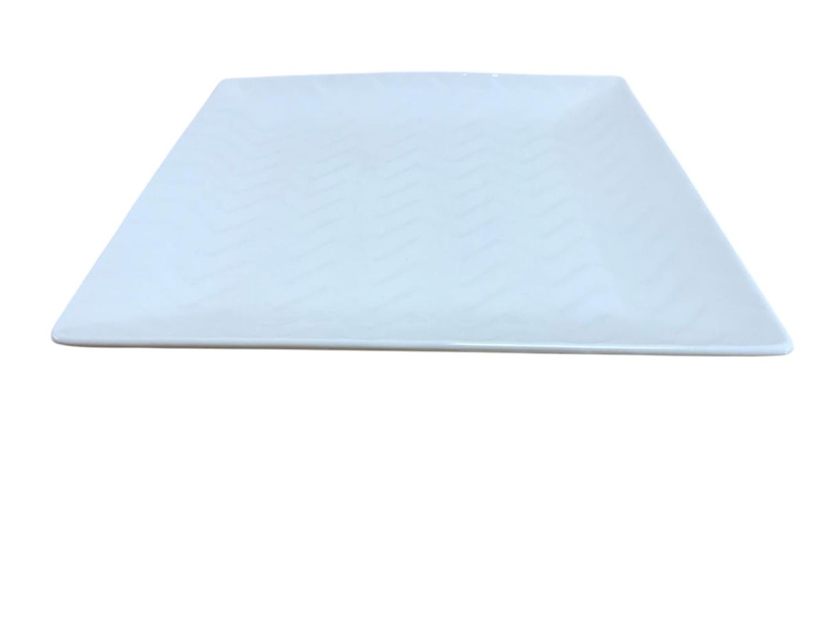 White Ceramic Square Dinner Site Plate 21cm x 21cm x 2cm - Set of 8 ...