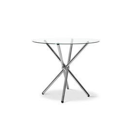 80cm Round Glass Table -Silver Legs | Shop Today. Get it Tomorrow ...
