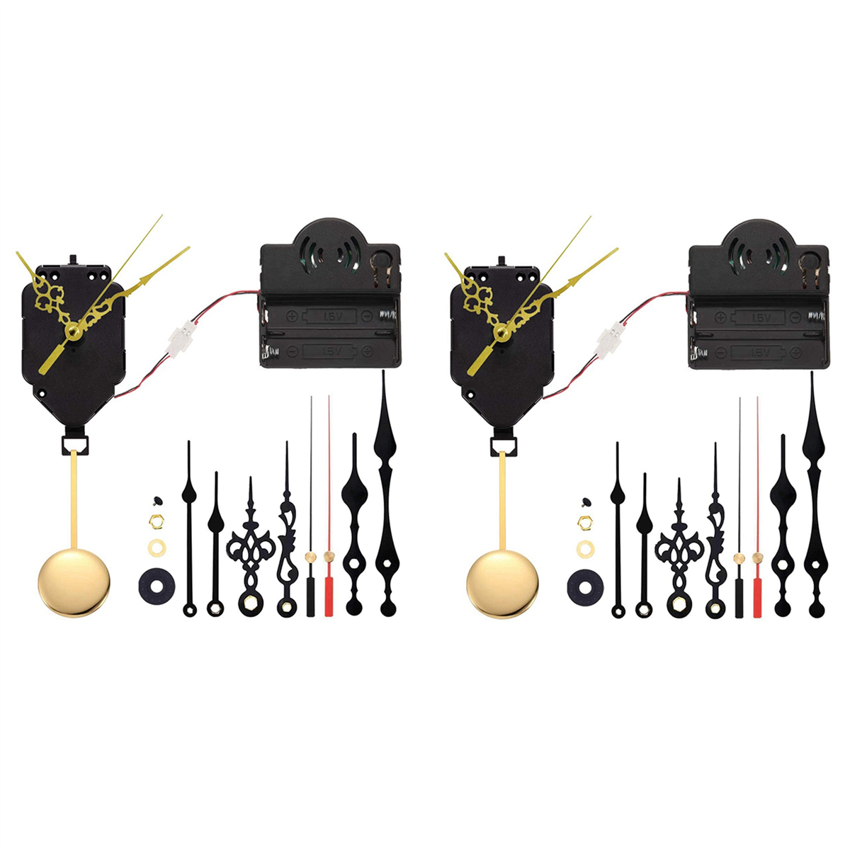 2X Quartz Pendulum Trigger Clock Movement With 8Pairs Clock Hands ...