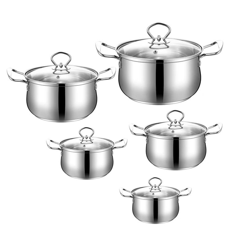 5 Piece Stainless Steel Pot Set with Lid | Shop Today. Get it Tomorrow ...